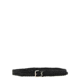 Saint Laurent Geflochtener G&uuml;rtel aus Kalbsleder - - Accessories - Herren - Schwarzk - 90 CM