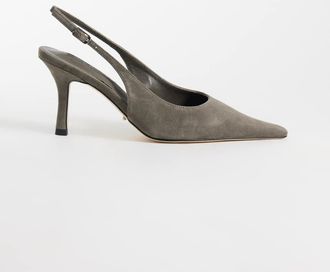 Tony Bianco Samar chaussures slingback &agrave; talon en daim gris-Neutre