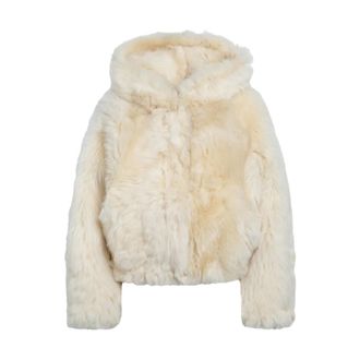 BLANCHA Pelzjacke mit Kapuze - - Jackets - Damen - Beige - XS