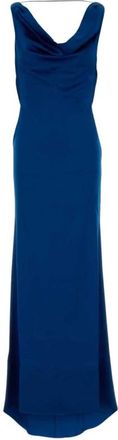 Giuseppe Di Morabito Femme, Robes, Bleu, Taille: 38 FR Satin Long Dress
