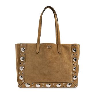 Valentino Garavani Suede Bag With Studs - - Bags - Herren - Beige - ONE SIZE