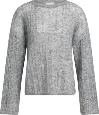 YaYa Yaya - Pull oversize en maille torsad&eacute;e avec encolure bateau - Femme - Pulls - Gris - Taille: 38 FR