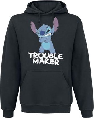 Lilo & Stitch Lilo & Stitch Stitch - Trouble Maker Homme Sweat-Shirt &agrave; Capuche Noir M