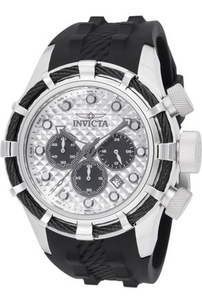 Invicta Bolt 49163 Herrenarmbanduhr - Quarzwerk - Edelstahl mit Silbernem Zifferblatt - 50 mm