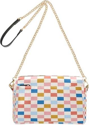HMZXZ Sacs à bandoulière colorés à motif à carreaux pour femmes, sacs à main en cuir, petits sacs à main à bandoulière, motif damier