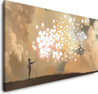 Paul Sinus Art Malerei 120x 60cm Panorama Leinwand Bild XXL Format Wandbilder Wohnzimmer Wohnung Deko Kunstdrucke