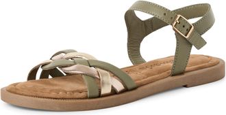 Tamaris Sandalette Damen Flach grün,EU 37