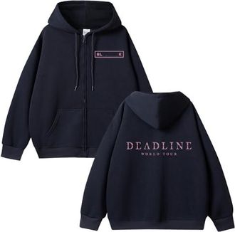 Generic Sweat &agrave; Capuche en Coton Deadline 2025 World Tour Graphic Support High Street Sport Sweatshirts(A-Black-Padded,L)
