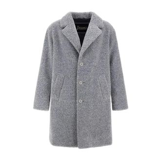 Herno Mohair Woll Einreihermantel - - Coats - Herren - Grau - M