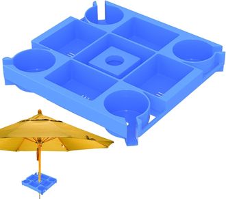Generic Strandschirm-Tablett - Schirm-Tisch-Becherhalter, Schirm-Tisch-Tablett | Inklusive 4 -Getr&auml;nkehalter, Schirm-Bier-Getr&auml;nke-Becherst&auml;nder f&uuml;r Hinterhof