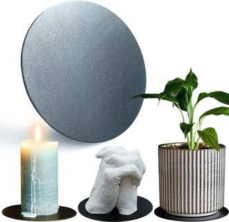 Wunderwerk 1x Untersetzer Leder f&uuml;r Abdruckset, Glasuntersetzer f&uuml;r Getr&auml;nke, Bar, Tassen, Glas - Tischuntersetzer, Untersetzer f&uuml;r Kerzen, Schl&uuml;ssel etc schwarz