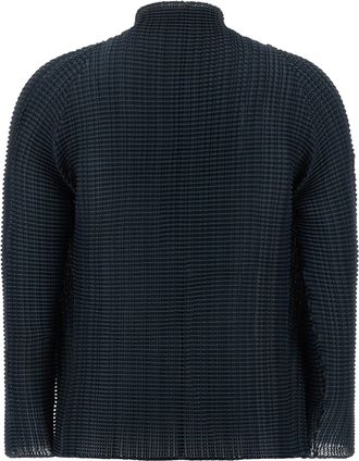 Issey Miyake Wooly Pleats-68 Cardigan - Navy