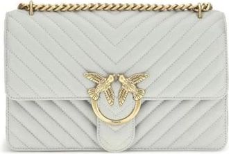 Pinko Pinko, Femme, Sacs, Gris, Taille: ONE Size Bos Taurus Shoulder Bag