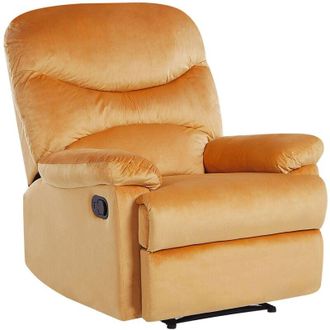Beliani Beliani - Sessel Gelb Samtstoff manuell verstellbar Wohnzimmer Arbeitszimmer Retro Stil