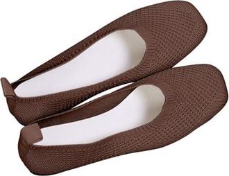 Generic Chaussures &agrave; enfiler confortables en tricot pour femme - Couleur unie - Style d&eacute;contract&eacute; - Respirantes - L&eacute;g&egrave;res - Ballerines classiques - Pour le tr