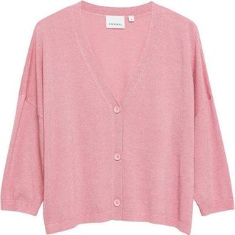 Comma Cardigan Strickjacke Feinstrickcardigan aus Glitzergarn im Loose Fit