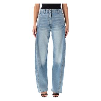 Magda Butrym Femme, Jeans, Bleu, Taille: 38 FR Pantalon en denim d&eacute;contract&eacute; &agrave; taille mi-haute