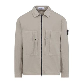 Stone Island Homme, Vestes, Gris, Taille: XL Cotton Shirt