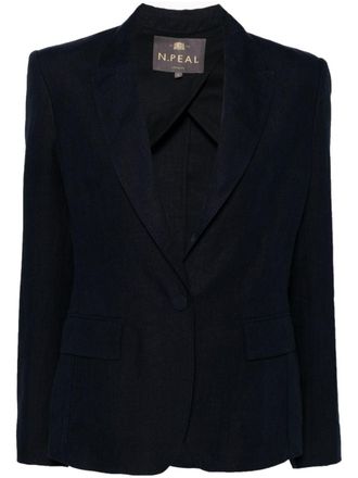 N.Peal blazer Chloe en lin - Bleu