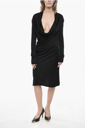 Helmut Lang Backless Dress With Draped Neckline size Xs