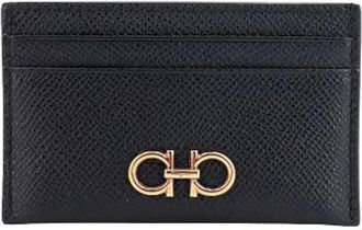 Ferragamo Femme, Accessoires, Noir, Taille: ONE Size Gancini Card Holder