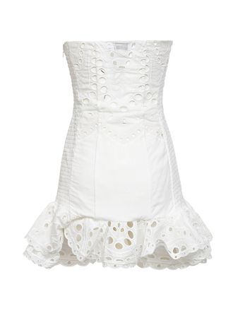 Charo Ruiz Ibiza Womens Mini Bustier Dress Salty White Cotton