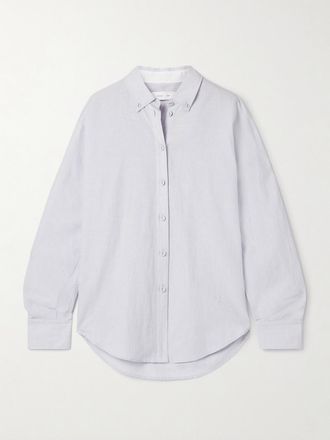 Proenza Schouler Chemise En Coton Et Lin Mélangés Oxford À Rayures Caroline - Bleu