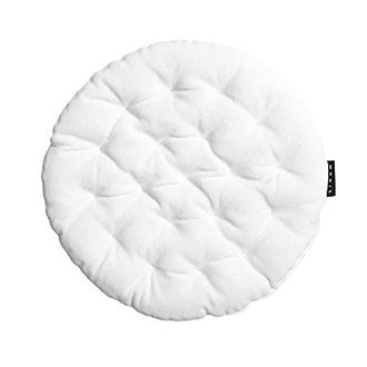 Linum Pepper El&eacute;gante Galette de Chaise Rond &Oslash; 37cm, 100% Coton, Lavable en Machine, Blanc