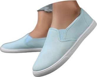 Generic Chaussures basses &agrave; enfiler pour femme - Baskets tendance en toile d&eacute;contract&eacute;es pour femme - Confortables - Respirantes - Semelle int&eacute;rieure rembourr