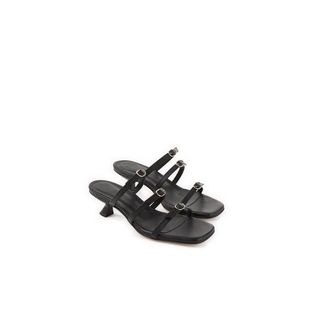 Alohas Lederpantoletten in Schwarz