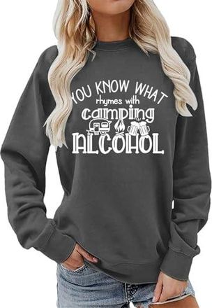 Generic Sweatshirts pour femme UK sweatshirts pour femme imprim&eacute; graphique haut surdimensionn&eacute; col rond manches longues automne hiver d&eacute;contract&eacute; confortable 