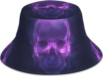 Generic Chapeau De Seau Image dune T&ecirc;te Violette Lumineuse Chapeau De P&ecirc;che Mode &Agrave; Large Bord Bonnet Soleil, pour Chasse, La Randonn&eacute;e, Le Camping, 56-58cm