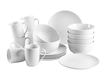 M&auml;ser Barca 993650 Service de petit-d&eacute;jeuner en porcelaine pour 6 personnes Blanc 18 pi&egrave;ces