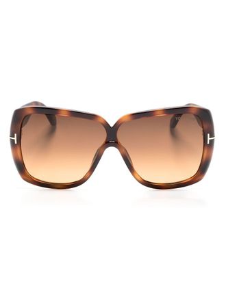 Tom Ford Eyewear Oversized-Sonnenbrille in Schildpattoptik - Braun