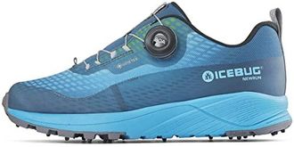 Icebug NewRun BUGrip GTX Chaussures de trail avec semelle de traction clout&eacute;e en carbure, Bleu brume/Aqua, 40 EU