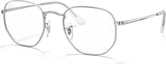 Ray-Ban Hexagonal Optics Silber Fassung Klar Glas 54-21