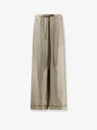 Gucci Silk trousers with all-over GG motif - GUCCI - gender_Woman