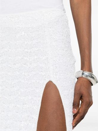 Os&eacute;ree Sequins Skirt - White