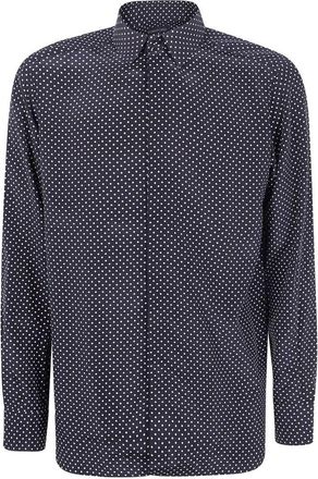 Tom Ford Crepe De Chine Polka Dot Classic Fit Shirt