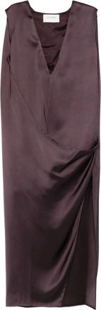 Sportmax robe drapée à col v - Marron