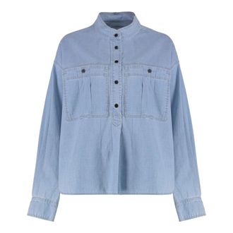 Isabel Marant Baumwollbluse mit Knopfdetails - - Blouses & Shirts - Damen - Blau - M