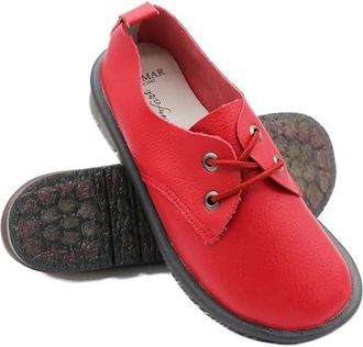 Zerimar Chaussures à Lacets pour Femme - Modèle élégant et Confortable - Style raffiné et Grand Confort - Rouge, Pointure 40