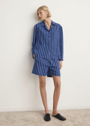 Mango Gestreifte Pyjama-Shorts indigoblau - Damen - S - MANGO