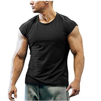 Generic D&eacute;bardeur de sport extensible pour homme - Couleur unie - Classique - &Eacute;l&eacute;gant - L&eacute;ger - Coupe ajust&eacute;e - Respirant - Pour le sport, le bodybuilding en 