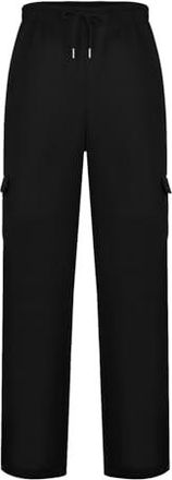 Generic Sweat à capuche de Noël uni pour femme - Taille élastique - Poche - Pantalon pour fête quotidienne - Cadeau de Noël, Noir, XL