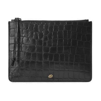 By Malene Birger Femme, Accessoires, Noir, Taille: ONE Size Portefeuille en cuir gaufr&eacute; crocodile