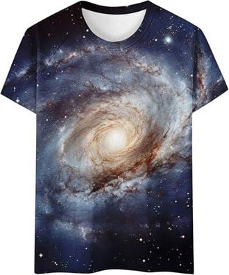 Generic T-shirt &agrave; manches courtes et col rond pour femme avec imprim&eacute; n&eacute;buleuse violet | T-shirt d&eacute;t&eacute; l&eacute;ger et respirant pour la rue, les voyages, les festiva