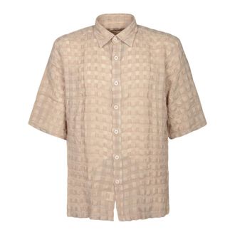 Costumein Homme, Chemises, Beige, Taille: XL Chemise &agrave; manches courtes. Lin