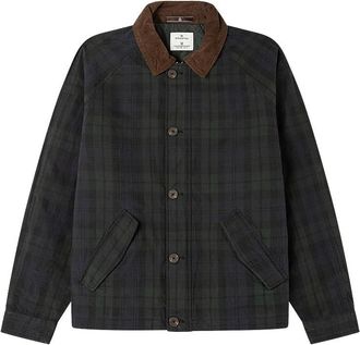 Springfield Herren Checks Barbour Sportjacke, gr&uuml;n, Large