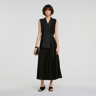 Sandro Langes Wickelkleid im 2-in-1-Look